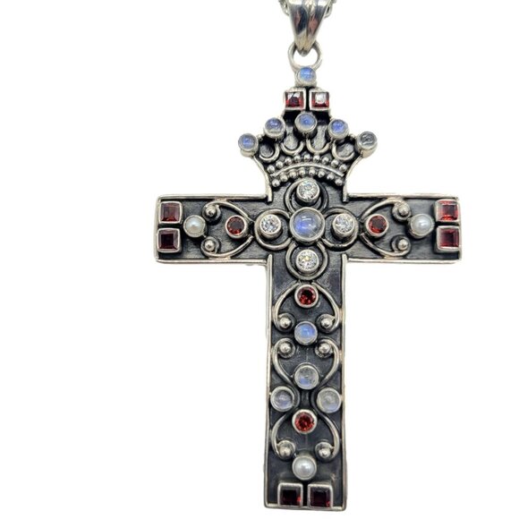 Nicky Butler | Jewelry | Rare Nicky Butler Vintage Gemstone Crown Cross ...